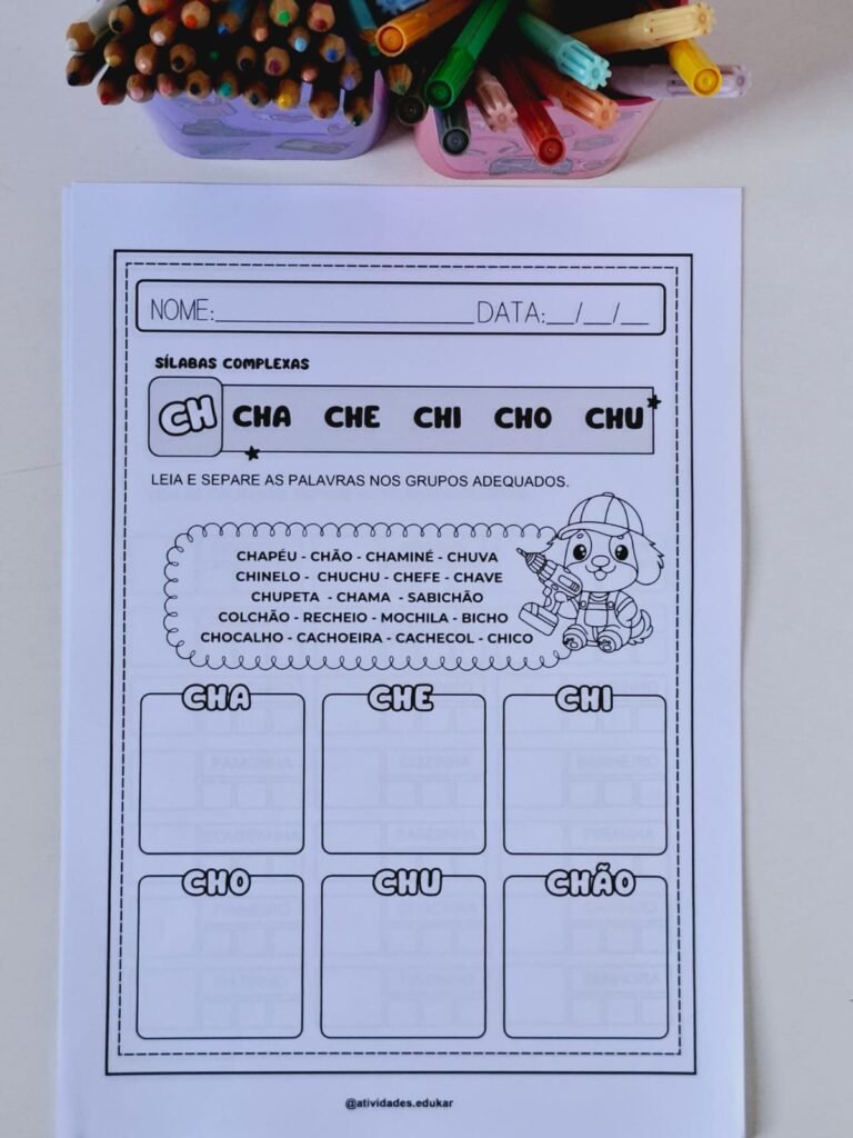 Sílabas complexas – Pacote de atividades – Atividades Edukar