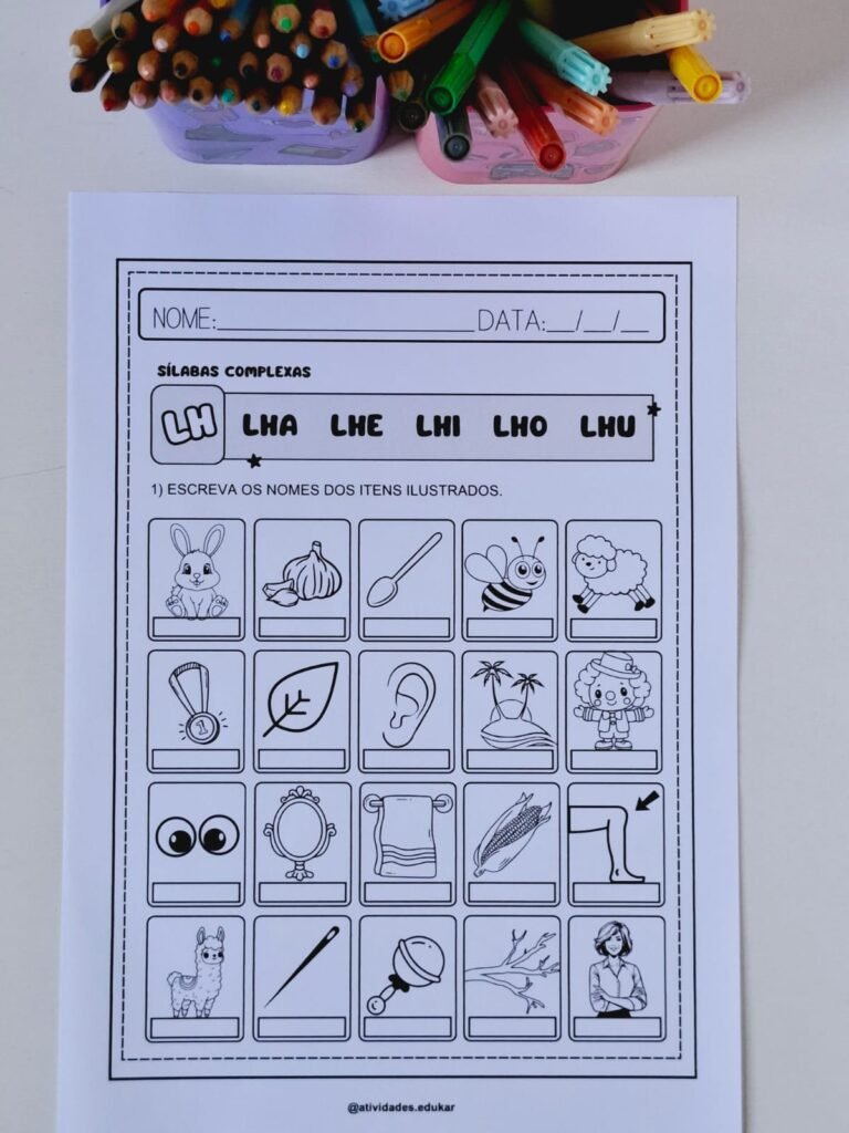 Sílabas complexas – Pacote de atividades – Atividades Edukar